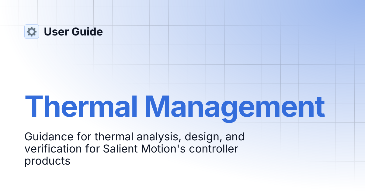 Thermal Management | User Guide