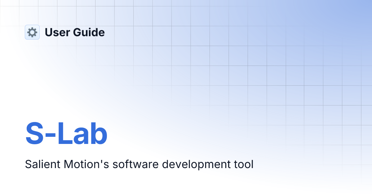 S-Lab | User Guide